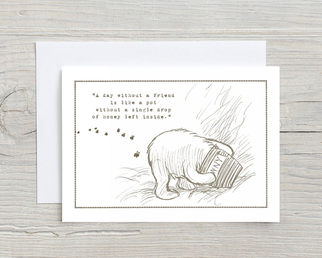 GREETING CARD, Winnie the Pooh, Old Pooh Greeting Card, 5x7 Card ...