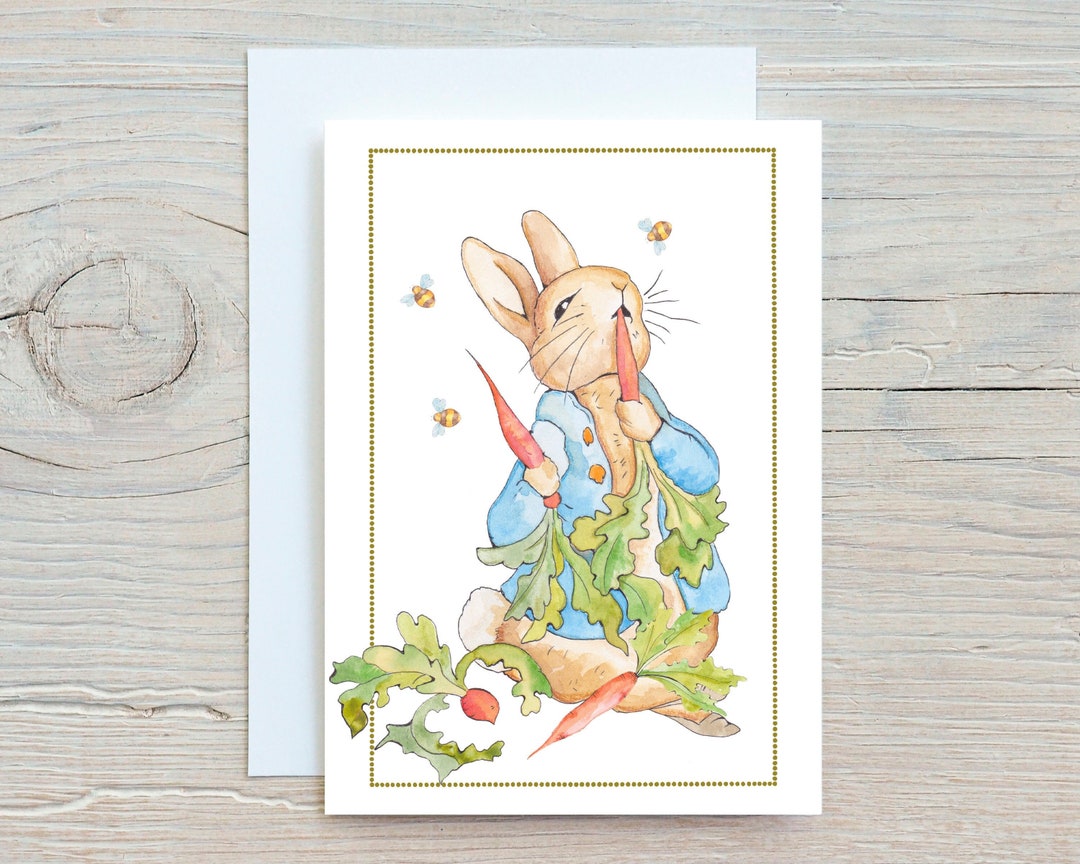 Personalized Peter Rabbit GREETING CARD, Peter Rabbit Greeting Card ...