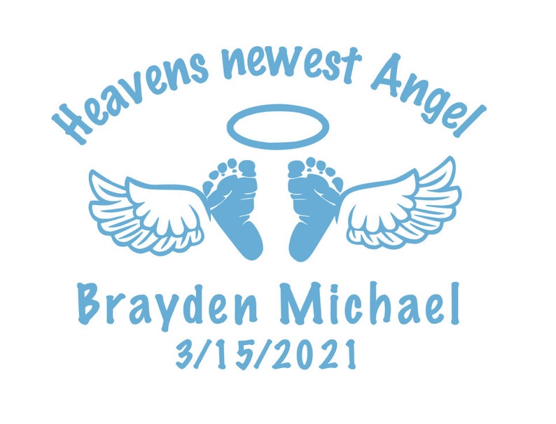 Angel Baby Memorial Decal Angel Baby Footprint Vinyl Decal - Etsy