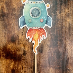 Rocket Cake Topper, GLITTER, Child Party, Baby Shower, Birthday ...
