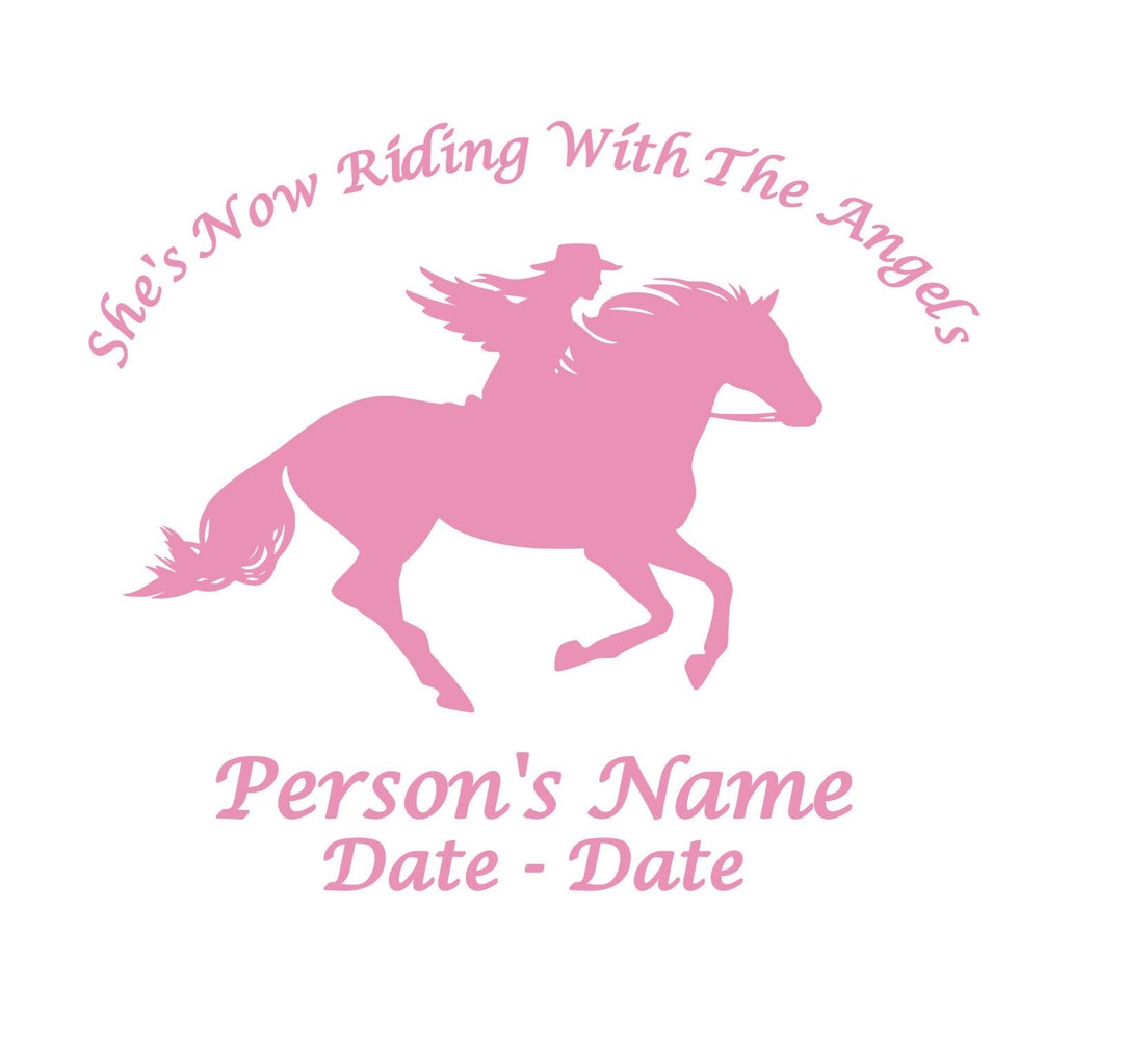 Personalized Memorial Decal, Memorial Decal, Horse Decal, Cowgirl Decal ...