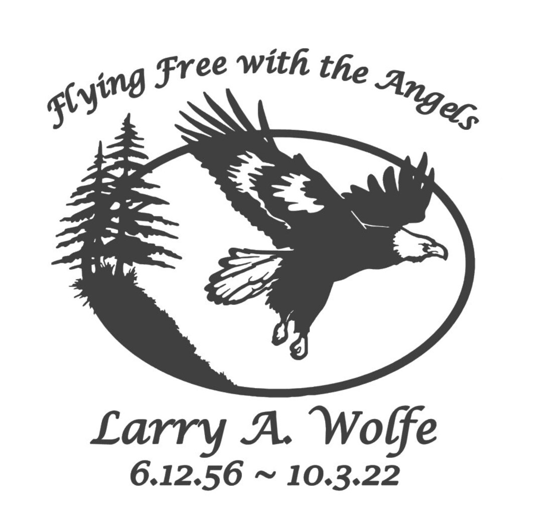 Custom Memorial Decal, Flying Free With the Angels Decal, Memorial ...