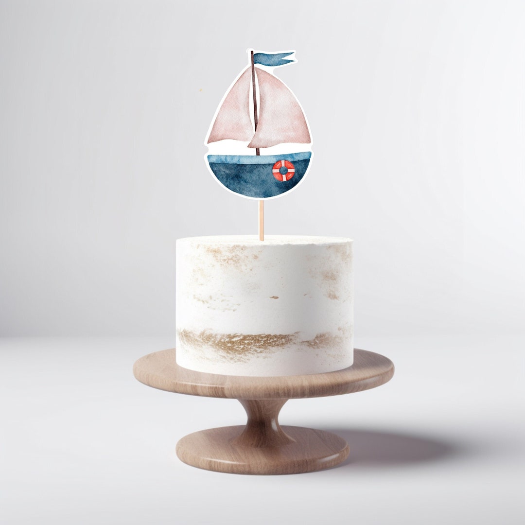 Sailboat Cake Topper, GLITTER, Child Party, Baby Shower, Birthday ...