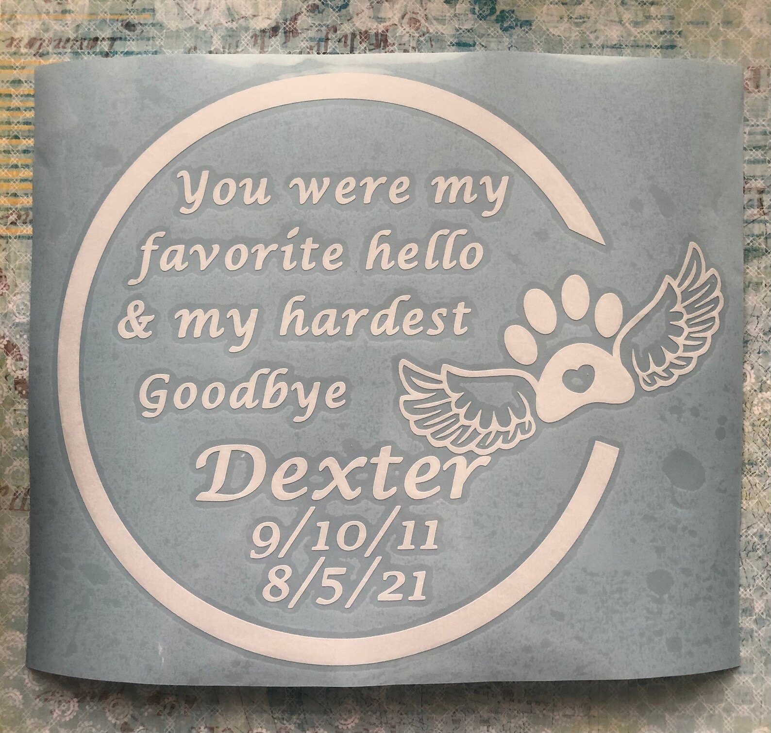 Custom Memorial Decal, Pet Memorial Decal, Pet Loss Decal, Dog Loss ...