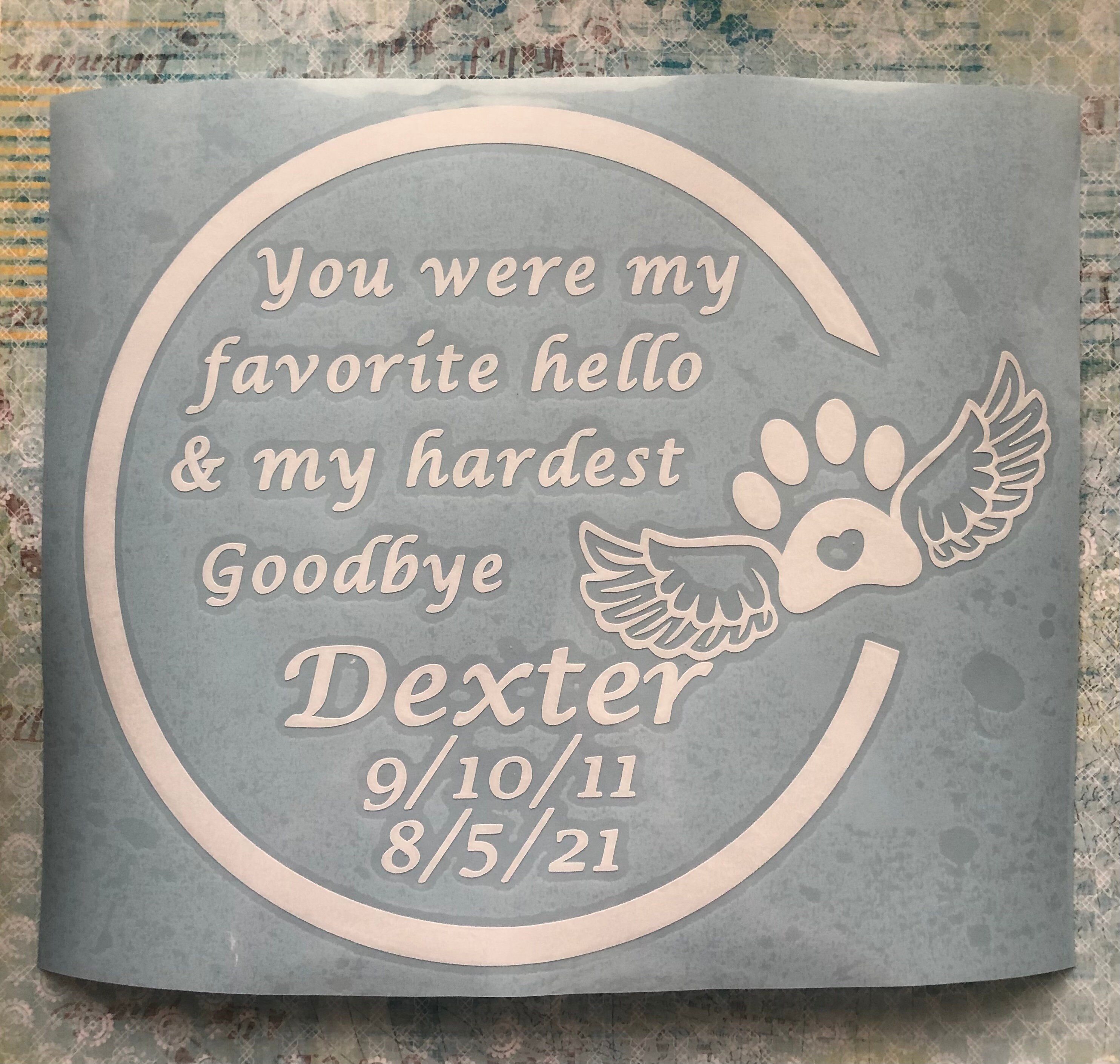 Custom Memorial Decal Pet Memorial Decal Pet Loss Decal Dog | Etsy