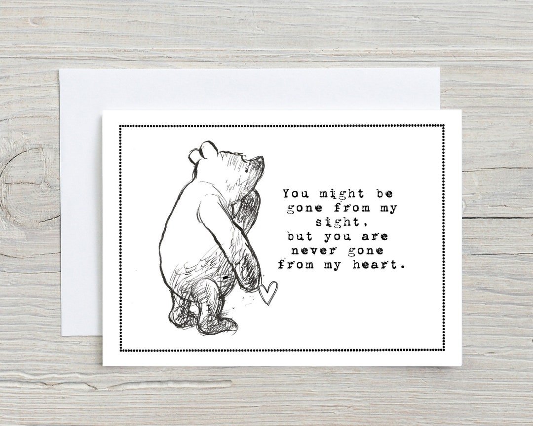 GREETING CARD, Winnie the Pooh Sympathy, Old Pooh Greeting Card, 5x7 ...