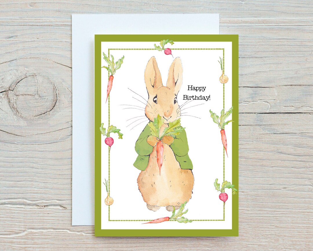 Personalized Birthday GREETING CARD, Peter Rabbit Greeting Card ...