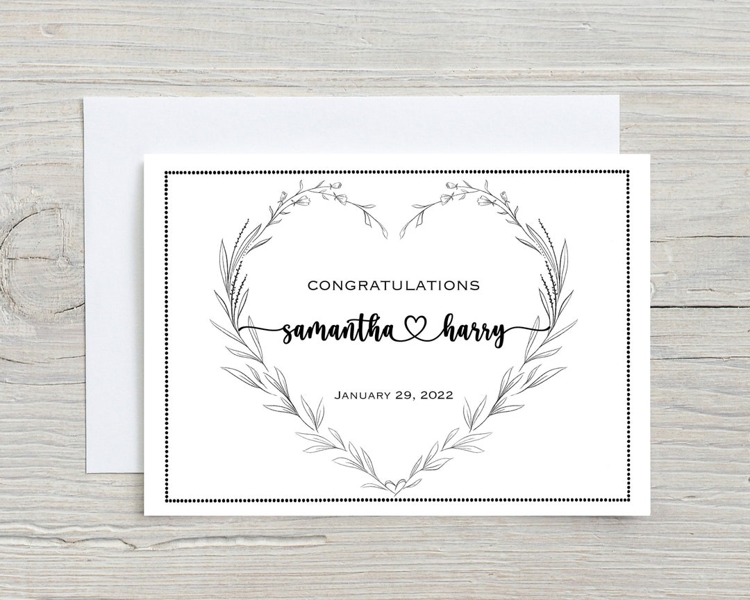 CUSTOM Wedding Congratulations Card, Personalized Wedding Card, Custom ...