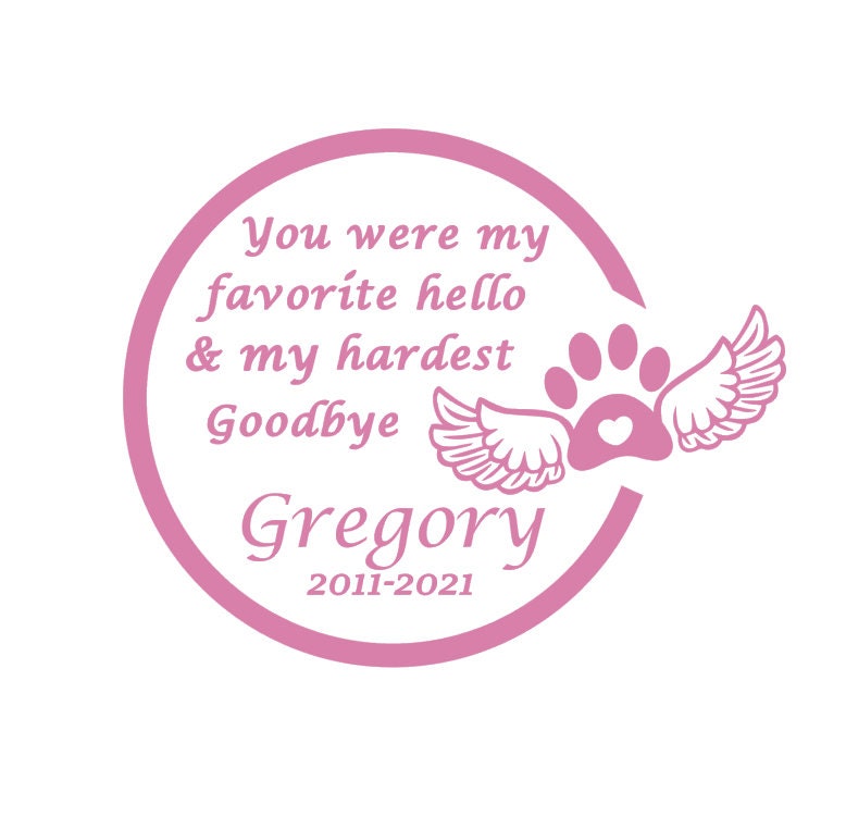Custom Memorial Decal, Pet Memorial Decal, Pet Loss Decal, Dog Loss ...