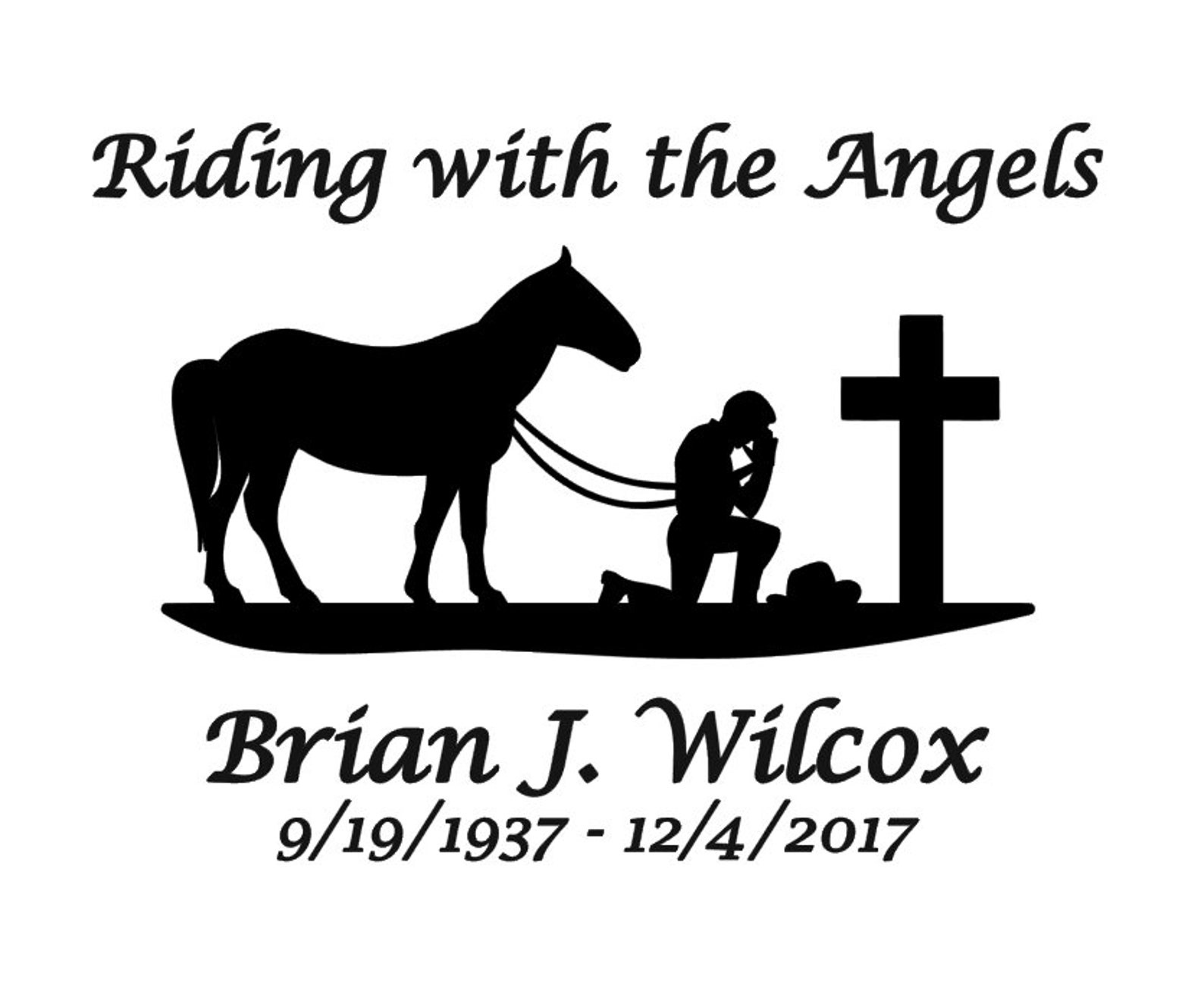 Custom Memorial Decal, Memorial Decal, Christian Decal, Cowboy Decal ...