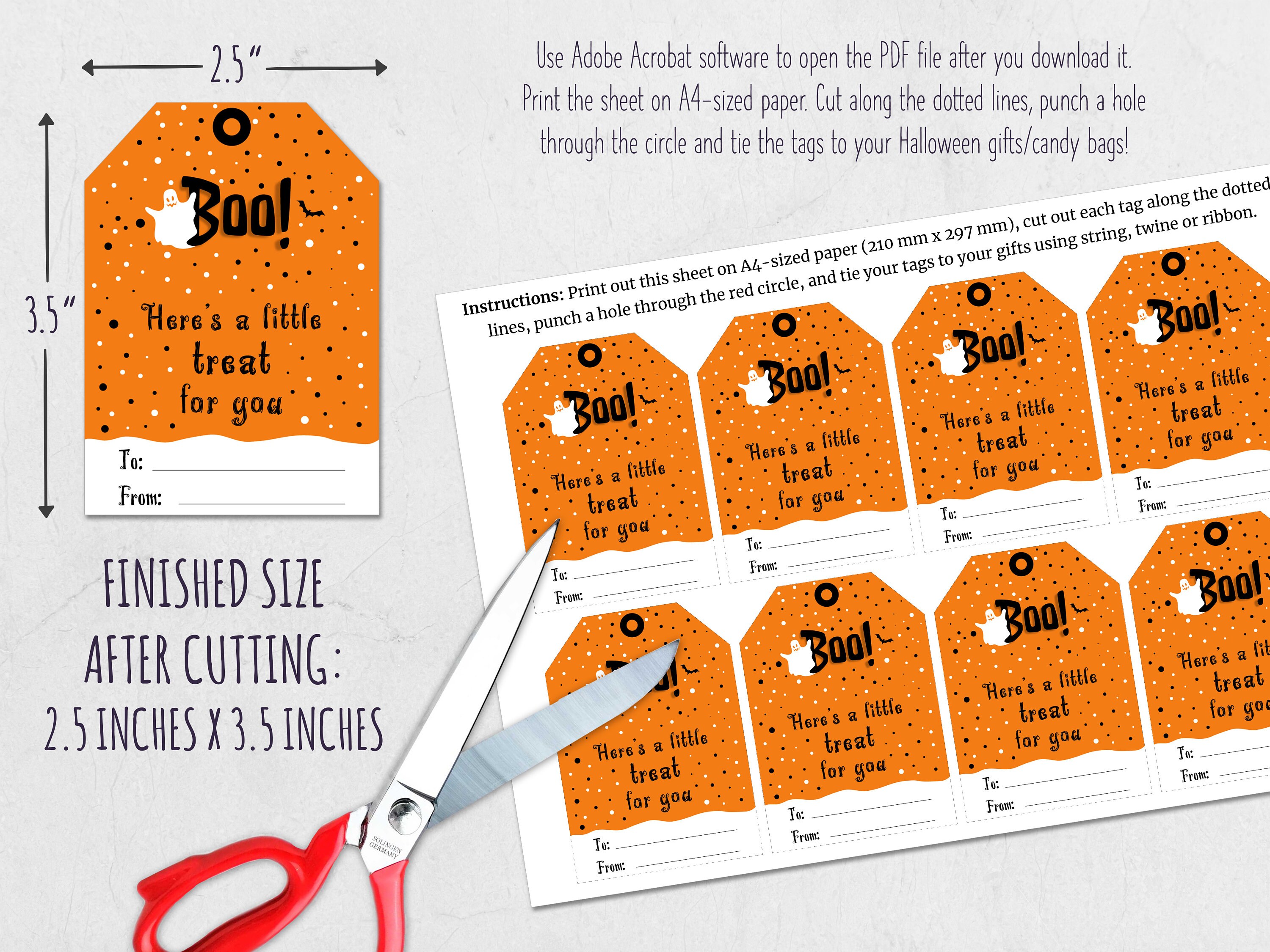 Printable Happy Halloween Gift Tag - to From Favor Tags for Candy Bags ...