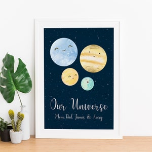 Our Universe Planets Personalised Family Gift - Bespoke Customised ...