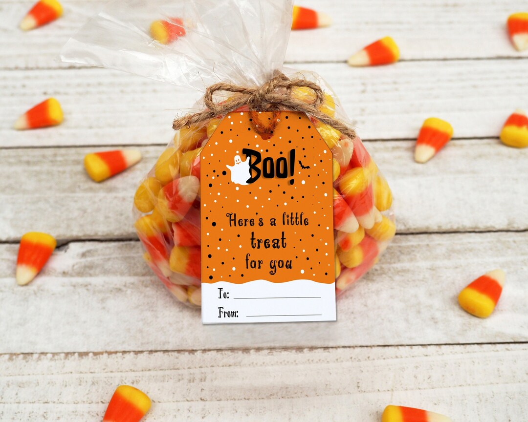 Printable Happy Halloween Gift Tag - to From Favor Tags for Candy Bags ...
