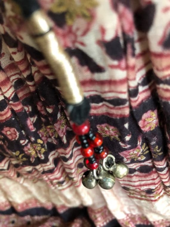 Original gorgeous Phool dress 1970s block print gold … - Gem