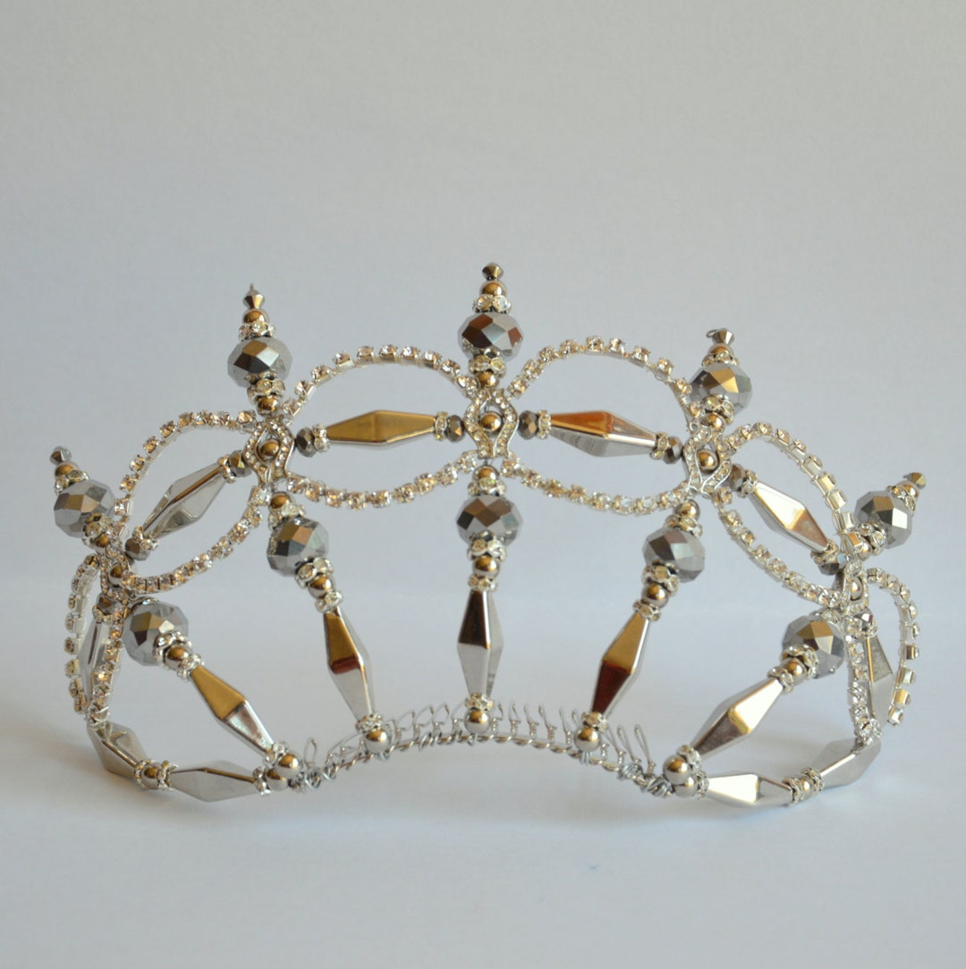 Silver Rhinestone Handmade Crystal Tiara Bridal Tiara Dancer - Etsy
