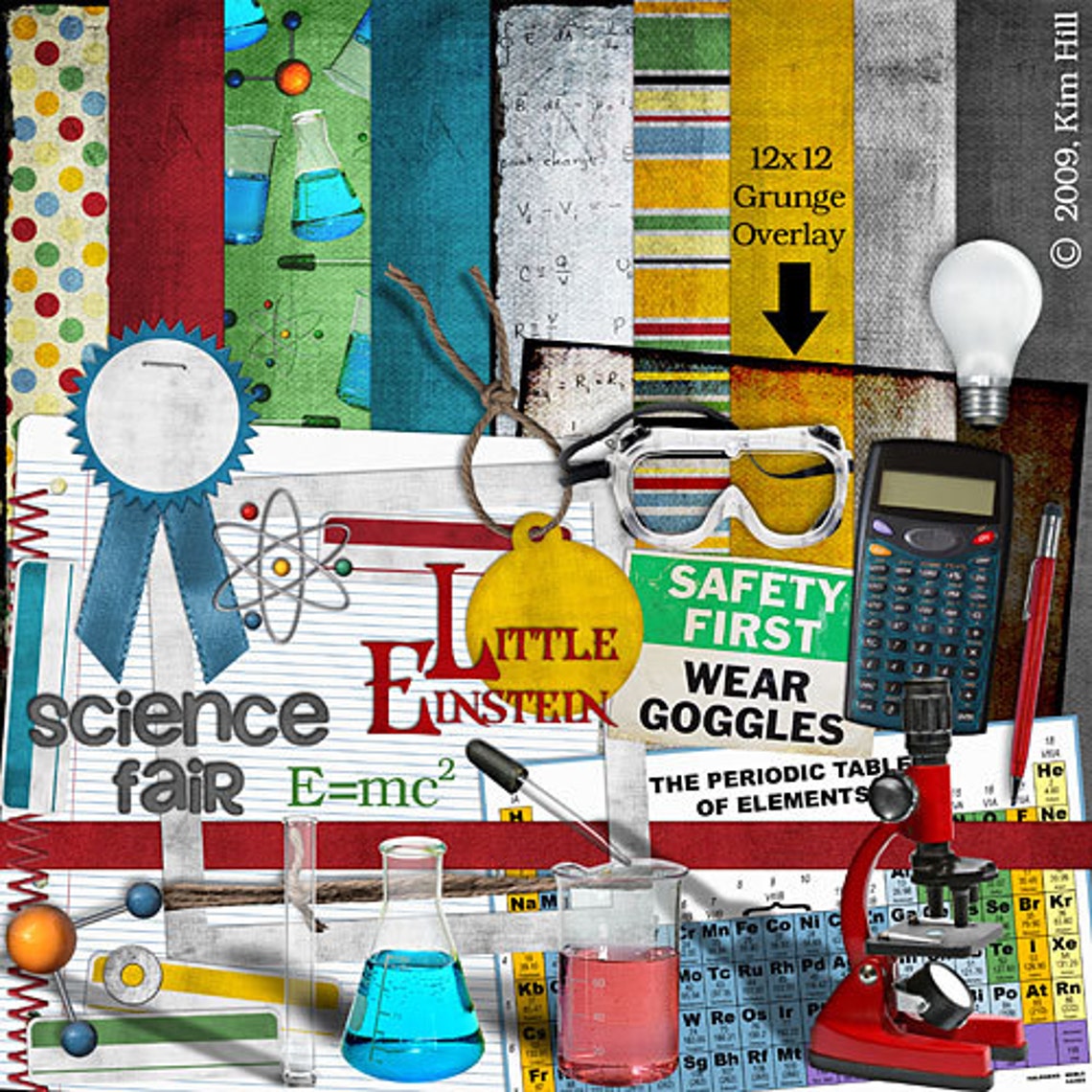 Science Fair Digital Scrapbook Kit With Beaker, Periodic Table ...