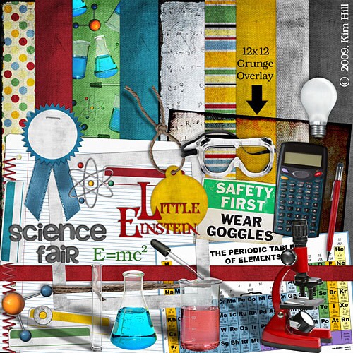 Science Fair Digital Scrapbook Kit With Beaker, Periodic Table ...