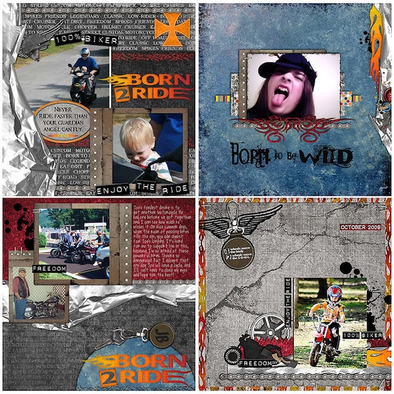 Boys Dirtbike Scrapbook Graphic Clipart