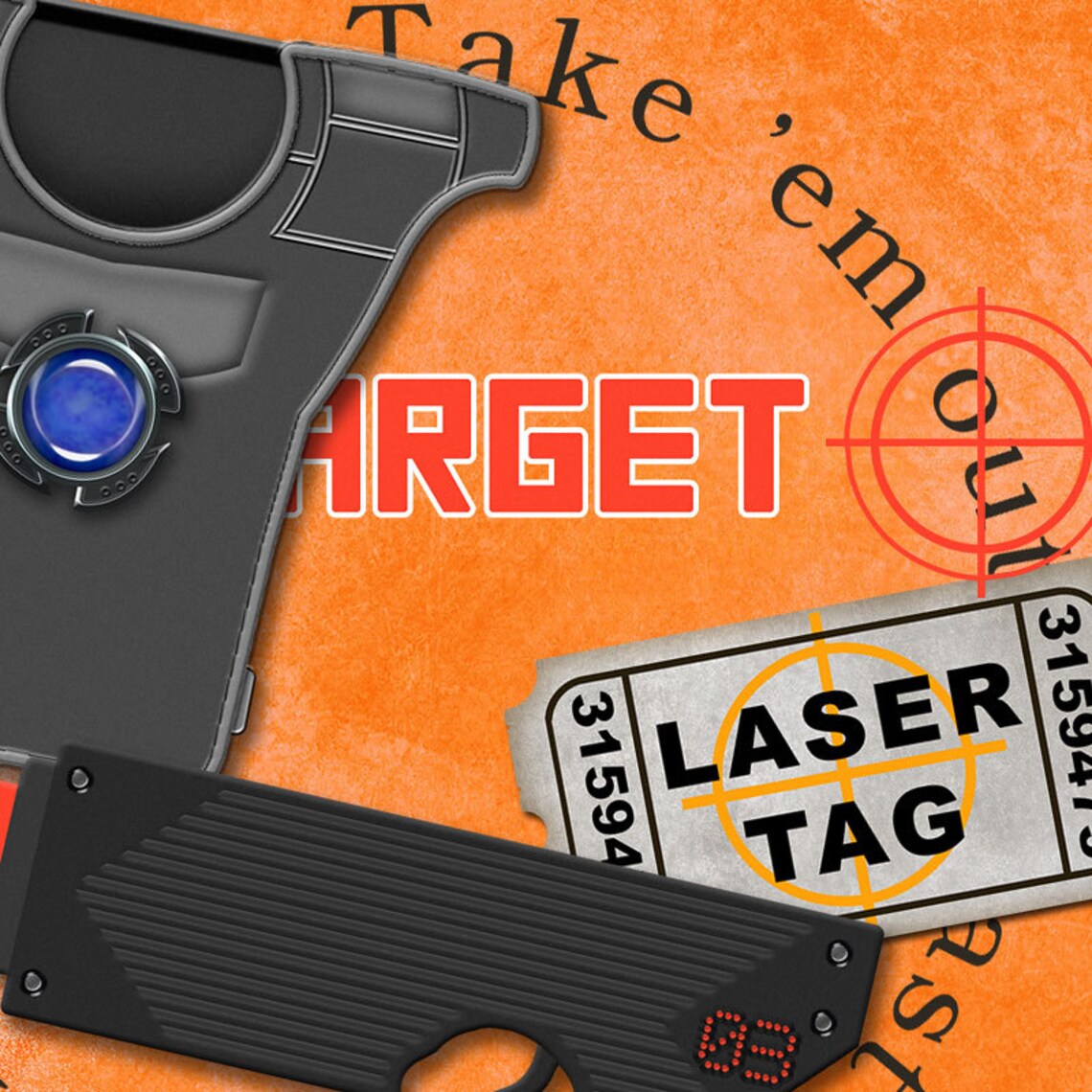 Digital Scrapbook MINI Kit - "laser Tag" Digiscrap Kit With Target ...