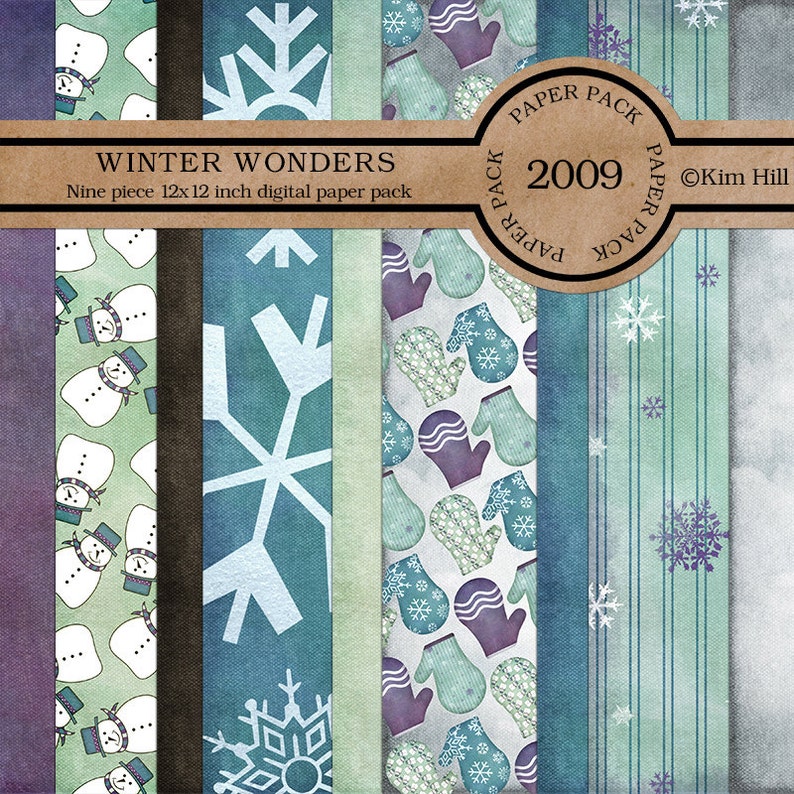 Winter Digital Scrapbook Kit - "winter Wonders" Digiscrap Kit With ...