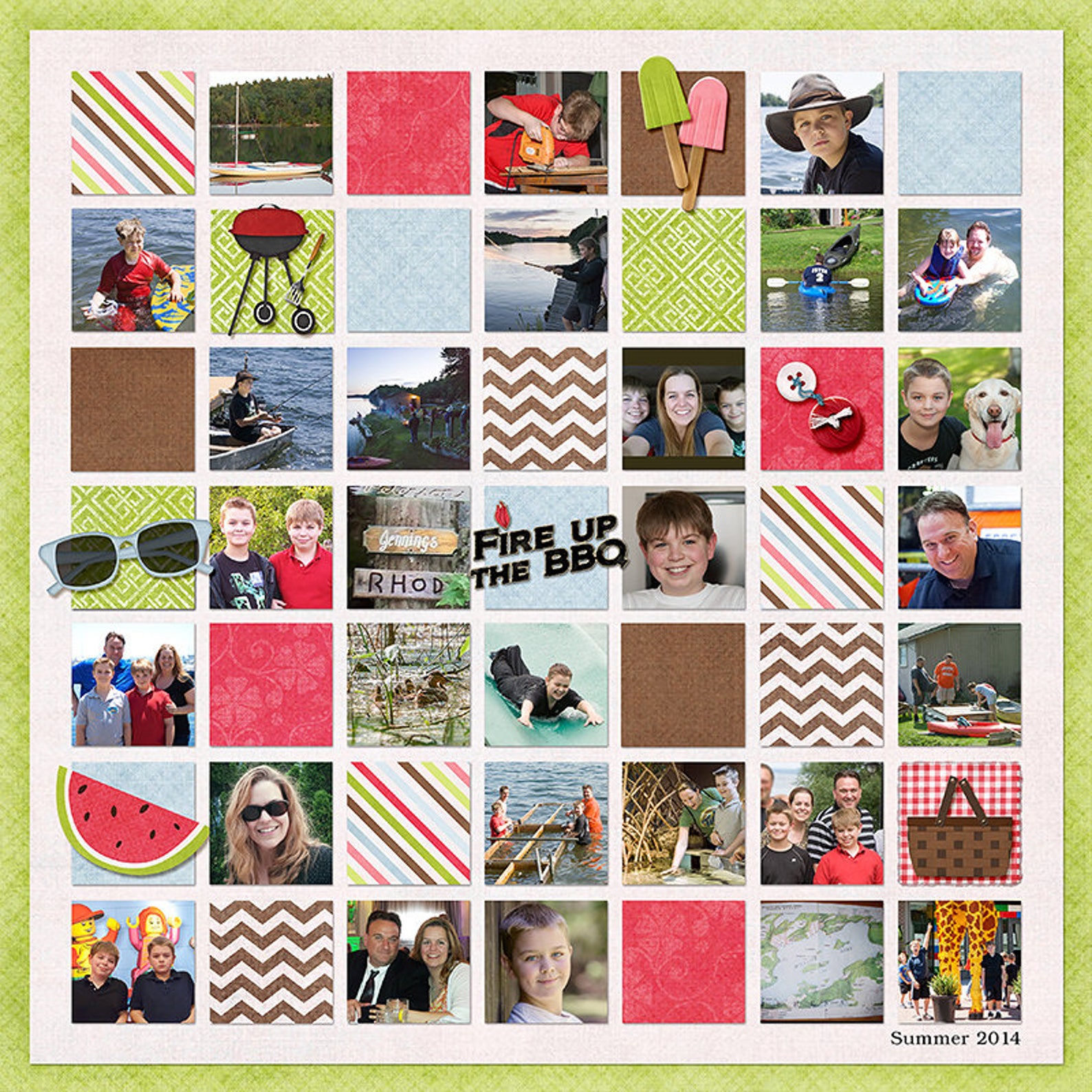 Picnic Digital Scrapbook Kit - "summer Lovin" Digital Scrapbook Kit ...