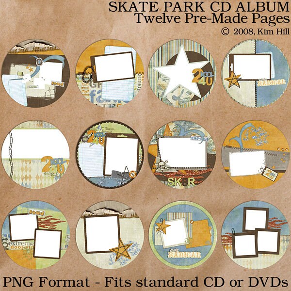 Skateboard Digital Scrapbook Kit - "skate Park" for Creating Digital ...
