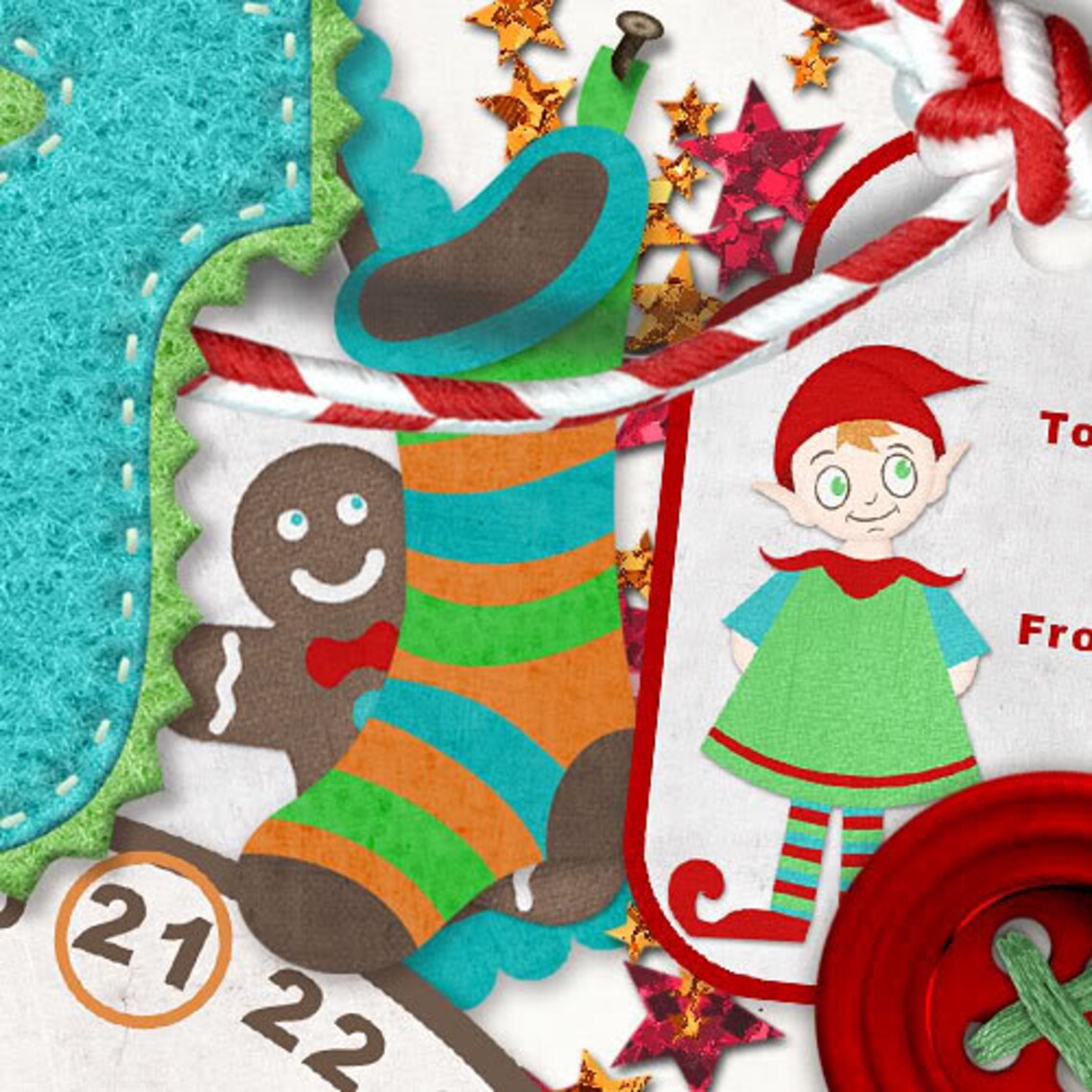 Christmas Digital Scrapbook Kit holiday Giggles - Etsy