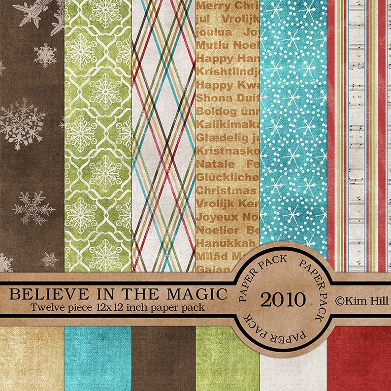 Christmas Digital Scrapbook Kit - "believe in the Magic" Holiday ...
