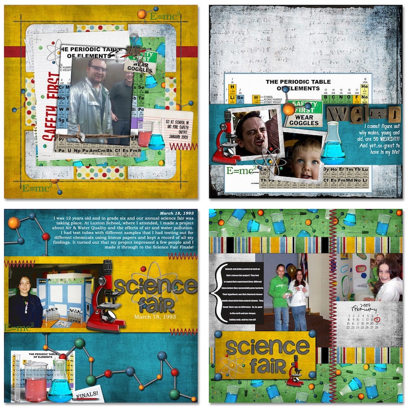 Science Fair Digital Scrapbook Kit With Beaker, Periodic Table ...