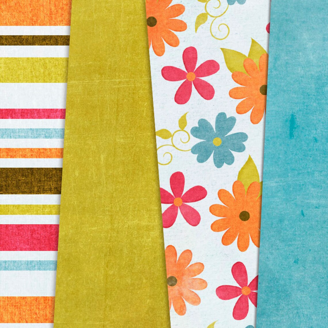 Digital Scrapbook Papers citrus Splash Summer - Etsy