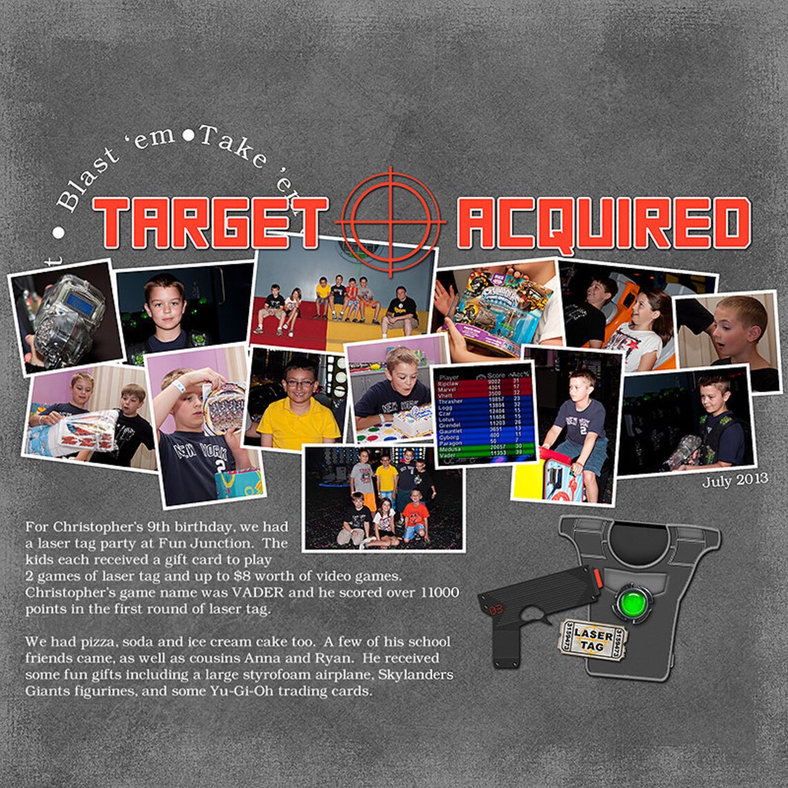 Digital Scrapbook MINI Kit - "laser Tag" Digiscrap Kit With Target ...