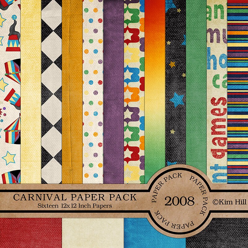 Carnival Digital Scrapbook Kit for the Circus, Fair and Amusement Park ...