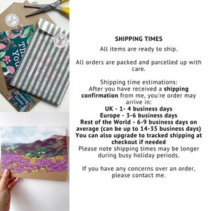 Countryside Birthday Card, Landscape Greetings Card, Watercolour Cards ...