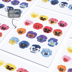 Pansies Watercolour Print, Flower Poster, Pansy Art A Gorgeous Pansy ...