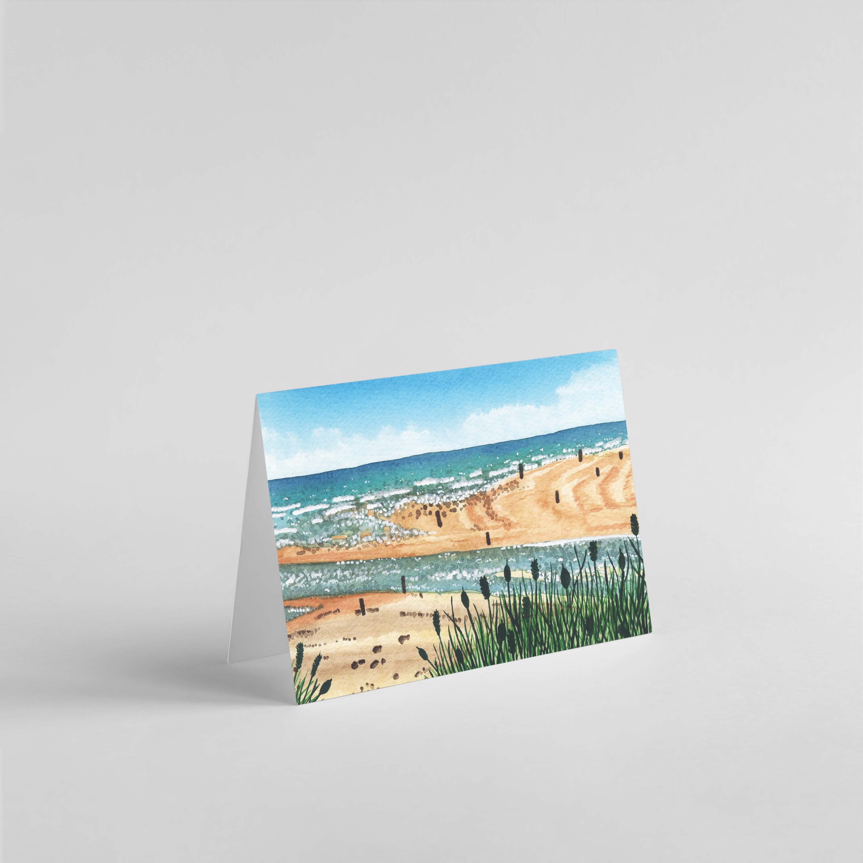 Beach Birthday Card Beach Greetings Card Coastal Art A | Etsy