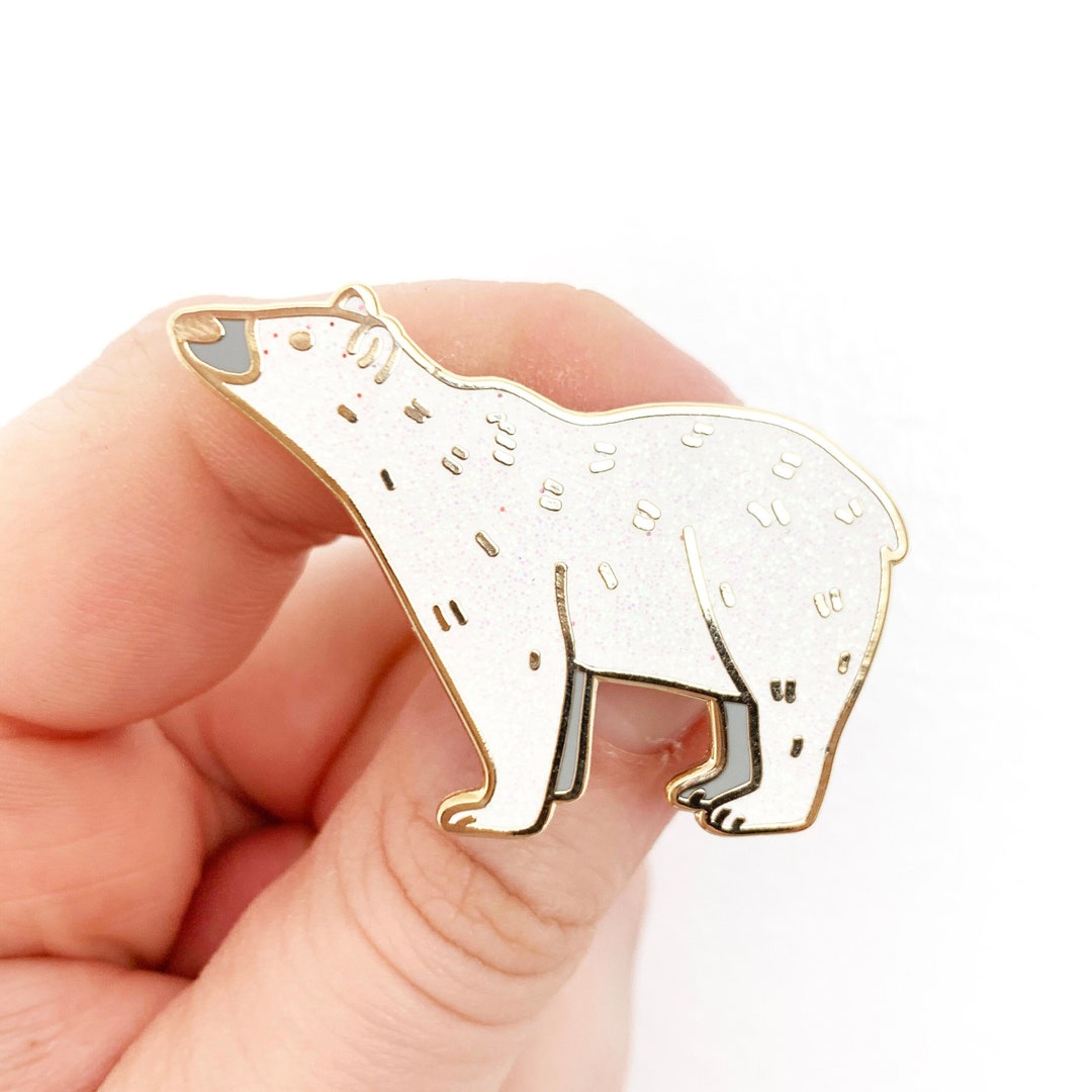 Polar Bear Pin, Bear Enamel Pin, Animal Pin Badge - A Lovely Polar Bear ...