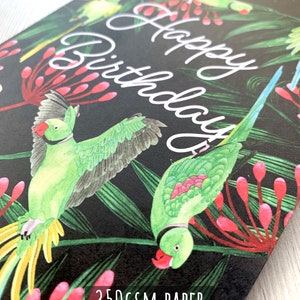 Ring-necked Parakeet Birthday Card, Parrot Happy Birthday Card ...