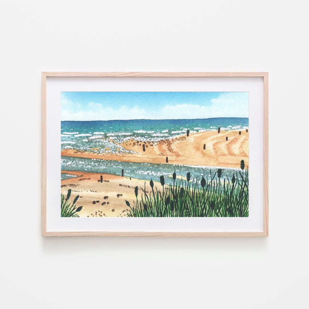 Beadnell Print, Beach Art Print, Northumberland Coast A Beautiful ...
