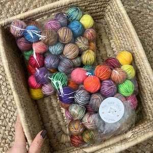 Handmade Mini Yarn Balls, Multicolor Cotton Yarn Pack, Variegated ...