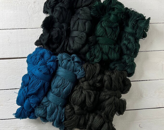 Acrylic Yarn Bundle, Dark Yarn Hanks, Thin Lace Yarn Mini Skeins, Yarn ...