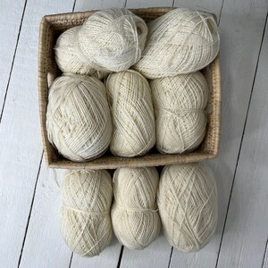 Natural Wool Bundle, White Undyed Yarn Lot, Wool Yarn for Dying, Yarn ...