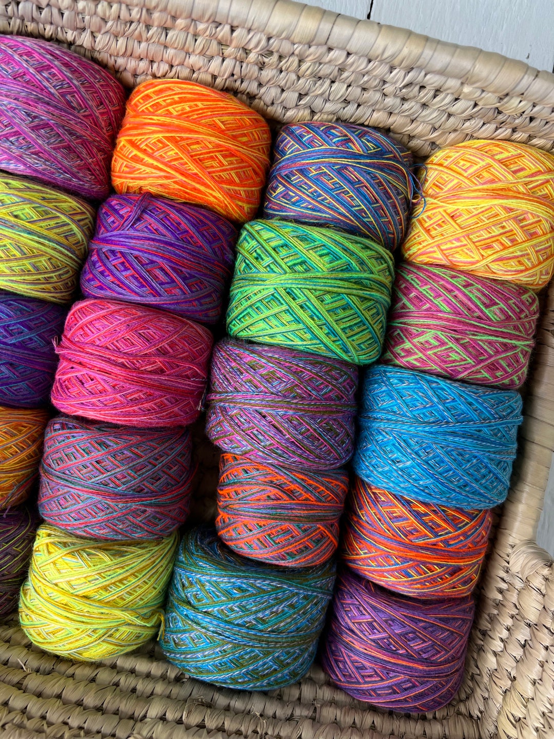 Cotton Yarn Pack, Assorted Lot of Colorful Yarn Cakes for Unique Crafts ...