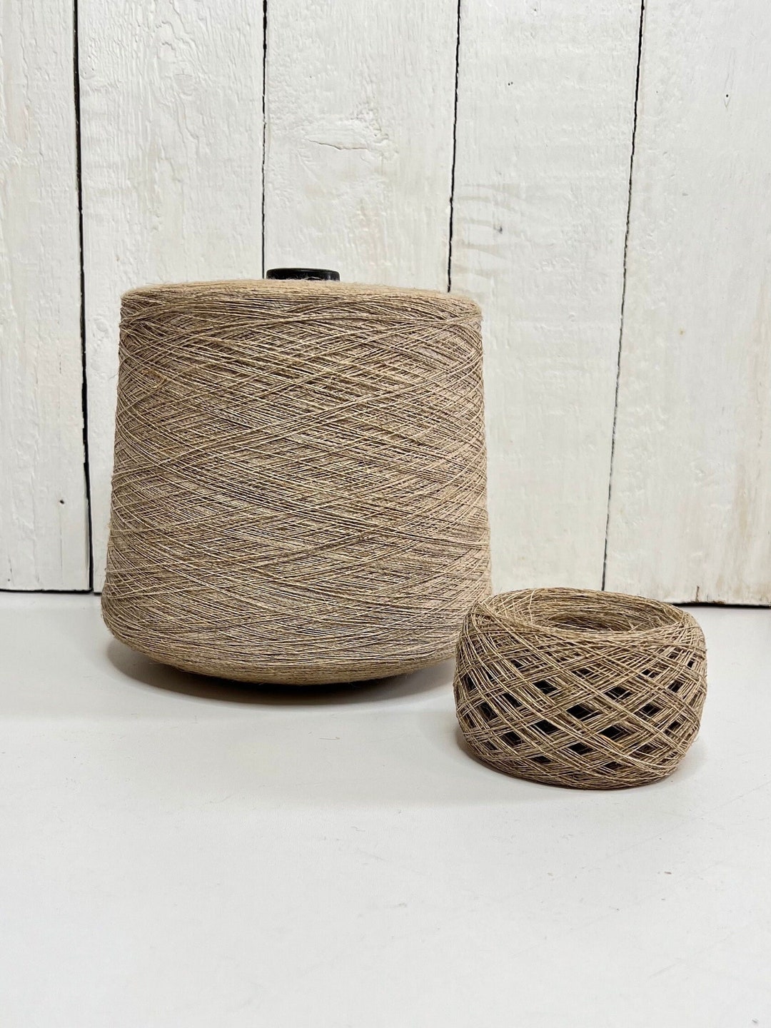 Linen Yarn on Cone and Linen Yarn Cakes, Natural Linen Yarn, Lace ...