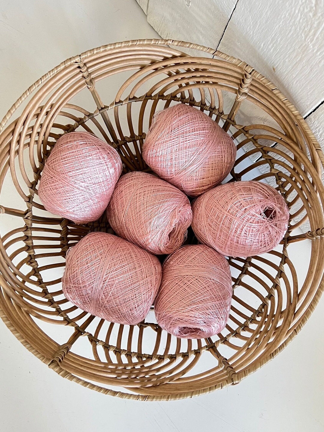 Soft Pink Yarn Cakes, Thin Lace Yarn for Crocheting and Knitting, Pink ...