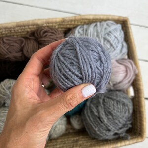 Wool Yarn Bundle, Assorted Grey and Brown Yarn Box for Crafts, Destash ...