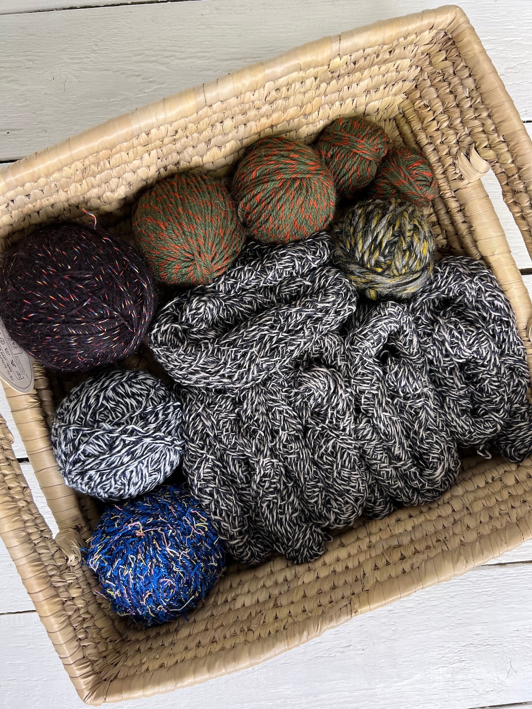 Assorted Marled Yarn Bundle, Mixed Color Yarn Box, Destash Yarn Lot for ...