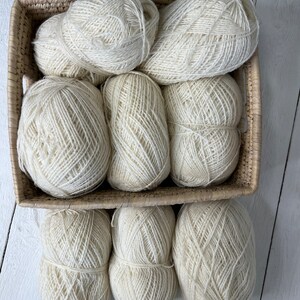 Natural Wool Bundle, White Undyed Yarn Lot, Wool Yarn for Dying, Yarn ...