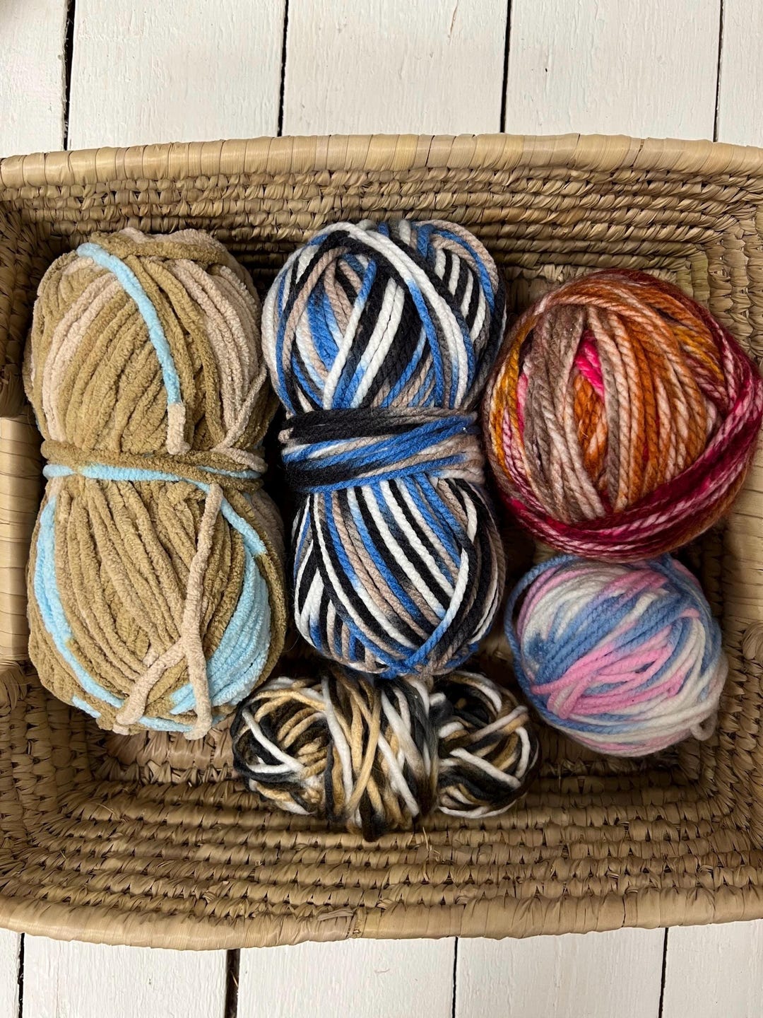 Variegated Yarn Bundle, Colorful Yarn Set, Mixed Yarn Skeins, Destash ...