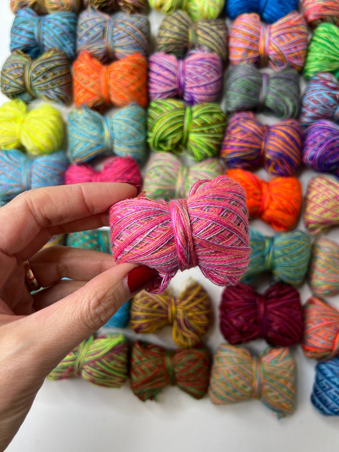 Bundle of Mini Yarn Skeins for Colorful Crafts, Cotton Yarns Box ...