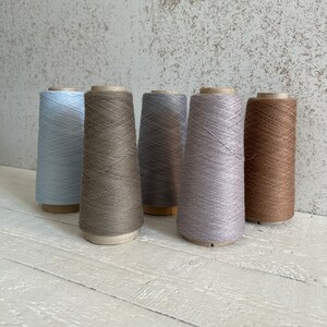 SET of 5 Yarn Cones, Cotton Yarn on Cone, Gray and Beige Thread for ...